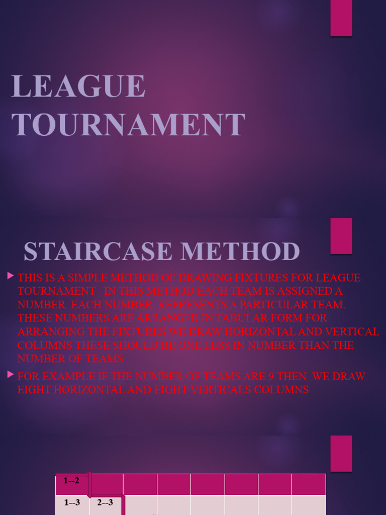 League Tournament Staircase Method Pdf