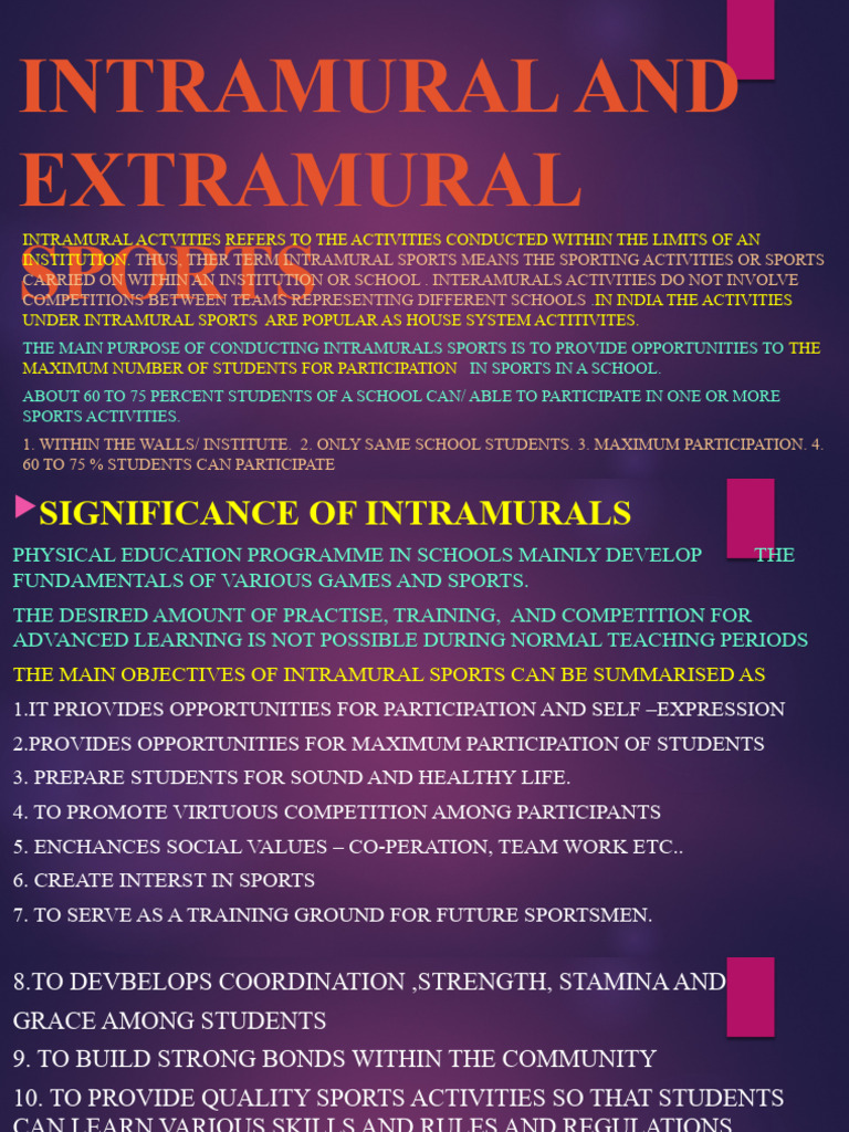 Intramural and Extramural Sports | PDF | Sports