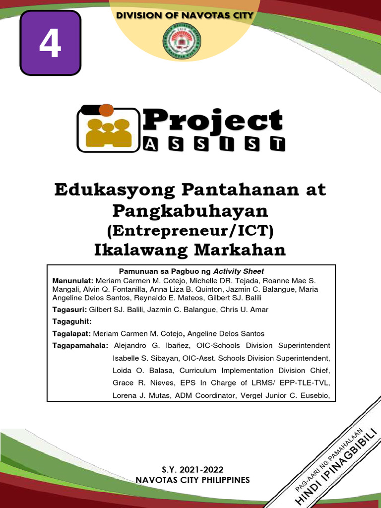 SDO Navotas ASSIST EPP4 ICT Q2 FV | PDF