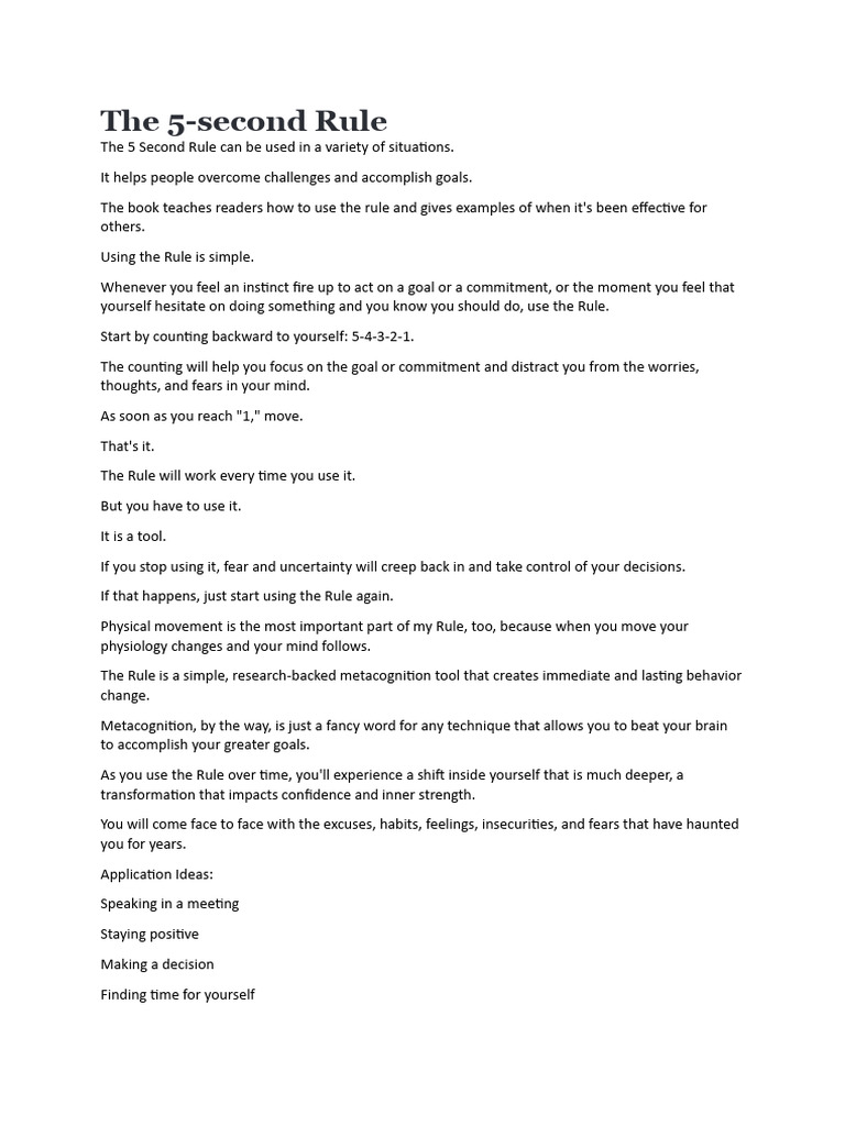 The 5-Second Rule | PDF