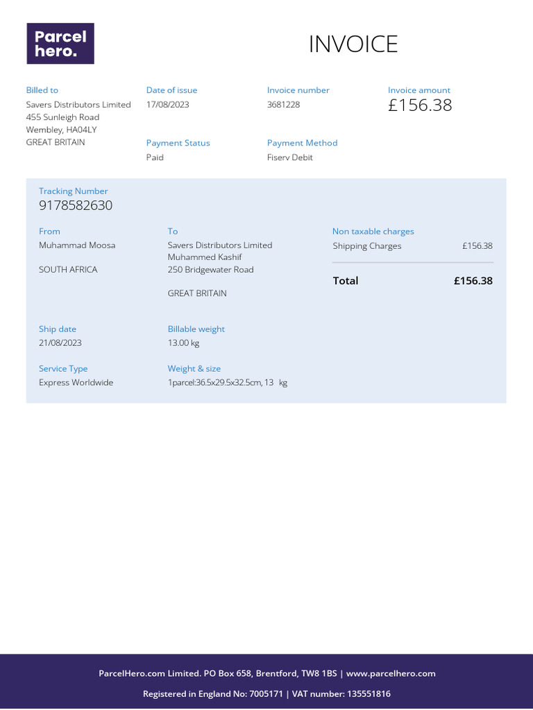 Invoice: Billed To Date of Issue Invoice Number Invoice Amount | PDF