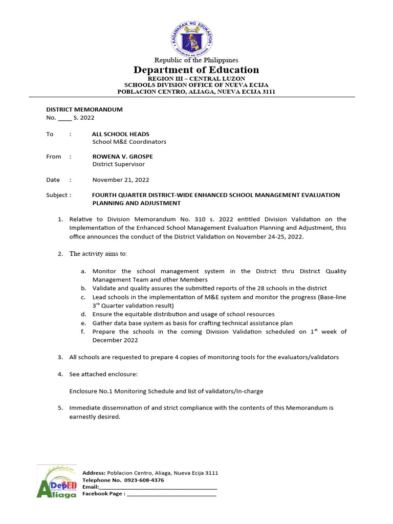 Memo District Validation | PDF | Information Technology