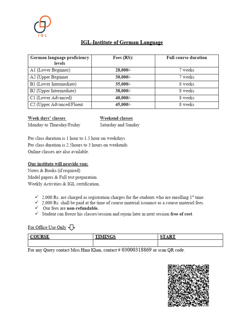 IGL Fees Structure 2023 | PDF
