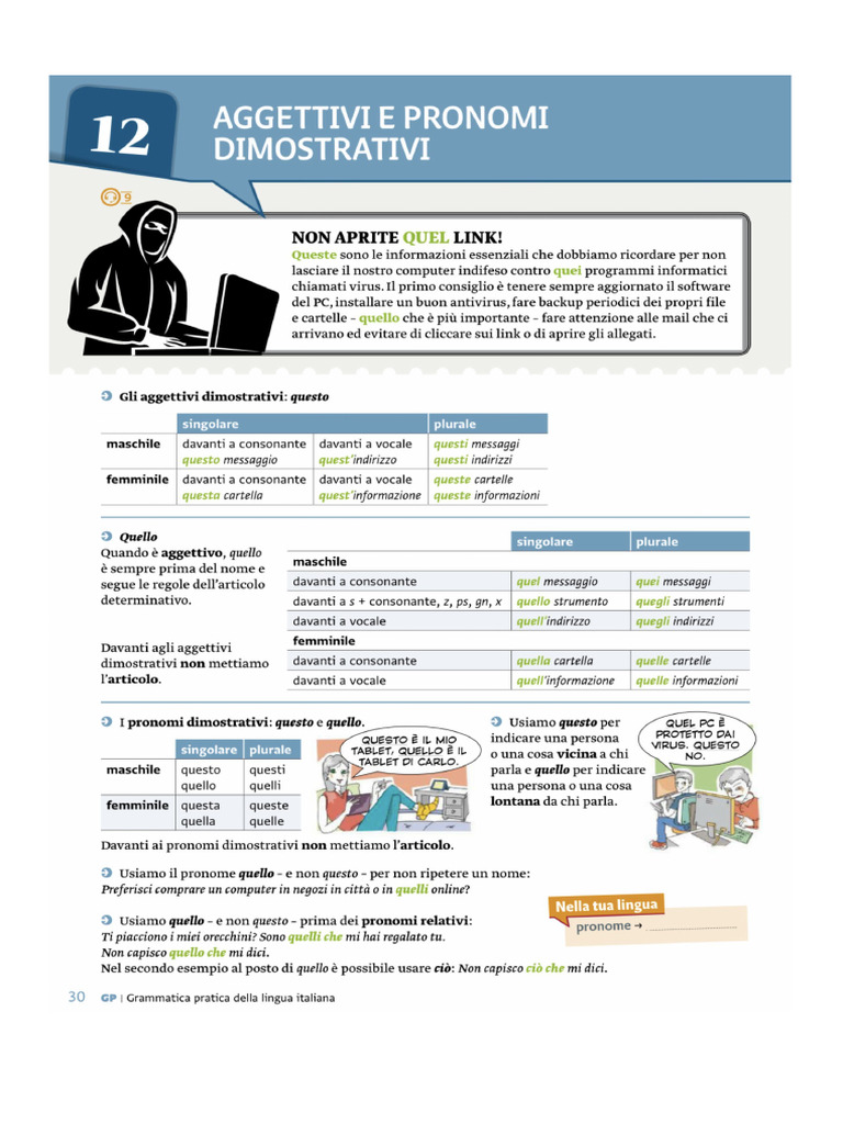 I Dimostrativi | PDF