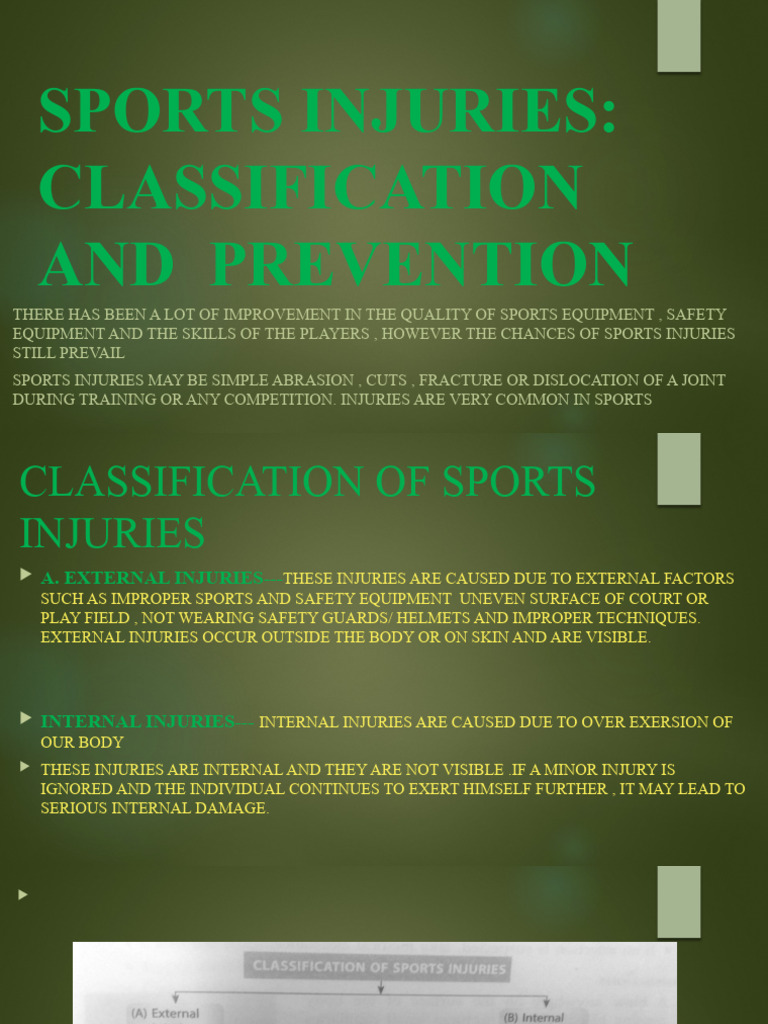 Sports Injuries Classification | PDF | Injury | Physical Fitness