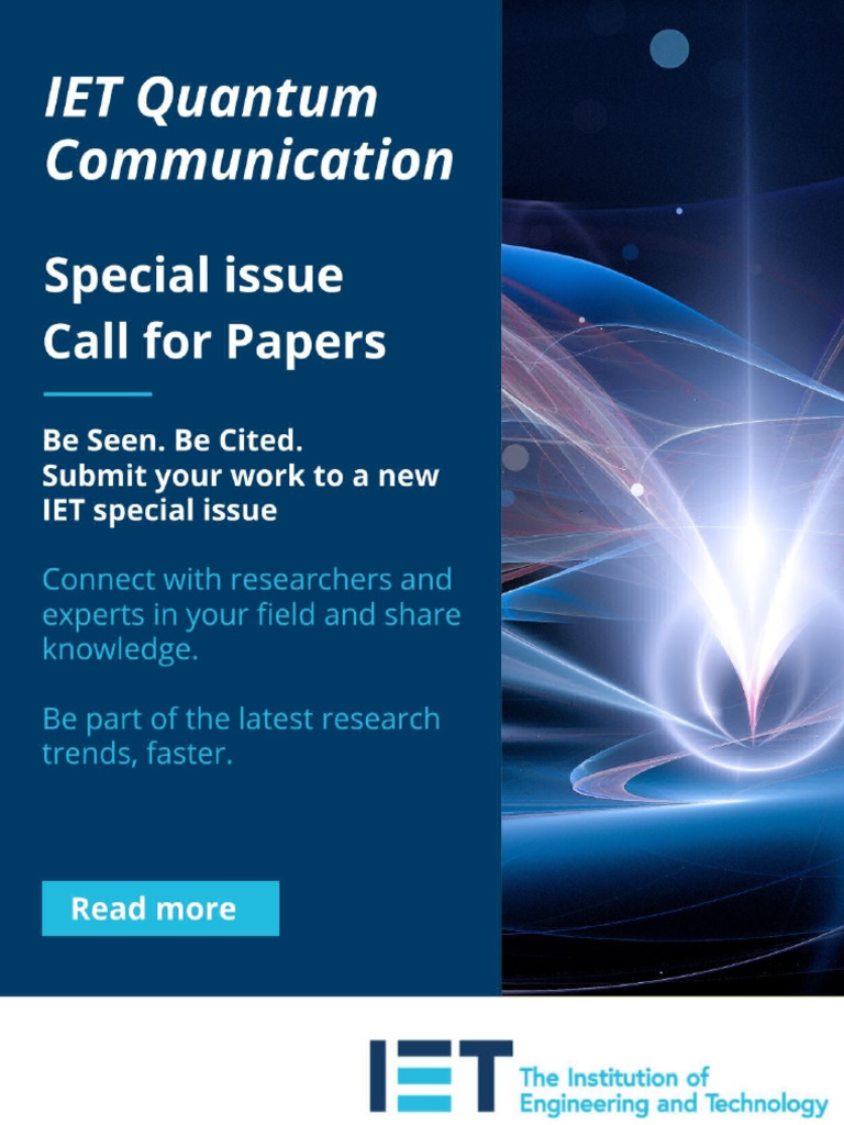 Iet Quantum Communication | PDF | Computer Network | Internet Of Things