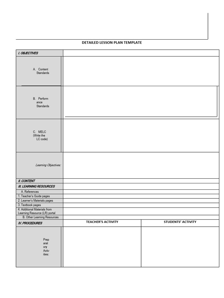Detailed LP - Template | PDF