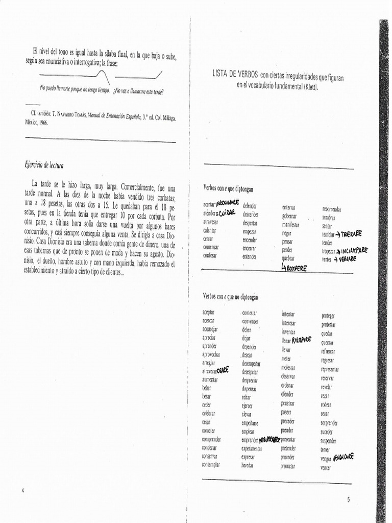 Lista de Verbos Irregulares Presente | PDF