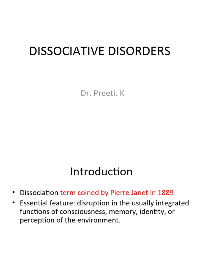 Dissociative Disorders Overview | PDF