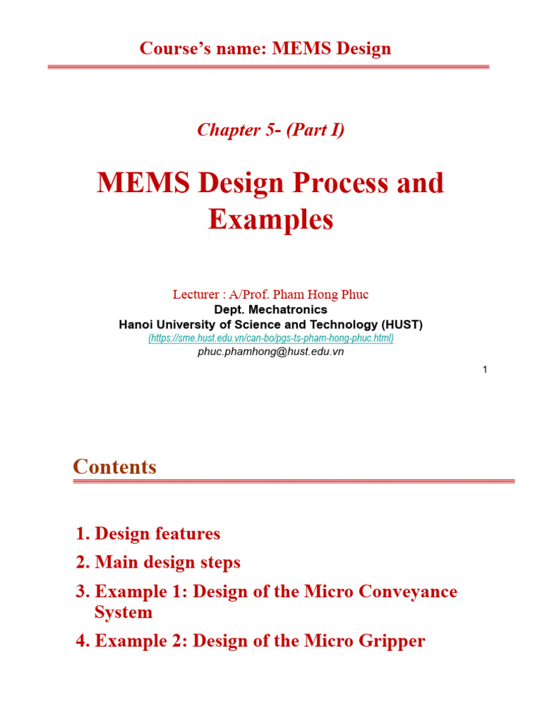 MEMS Design Chap 5 (P1-New) - MEMS DESIGN Process | PDF | Atomic Force ...