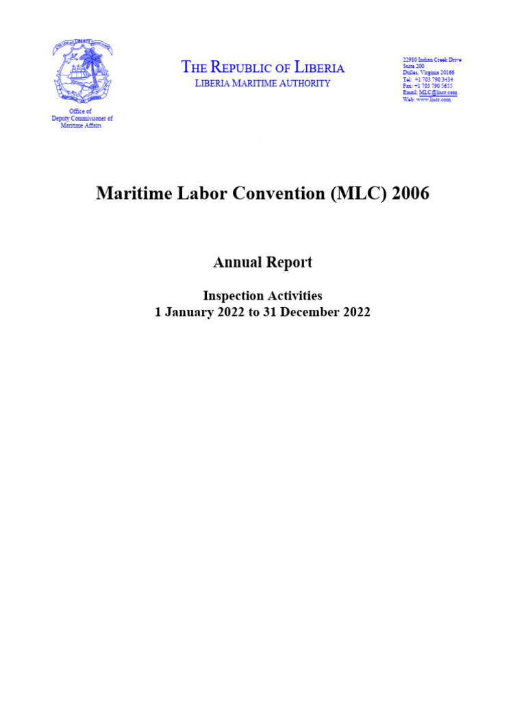LBR 2022 MLC Annual Report - June 29 2023 | PDF | Sailor | Occupational ...