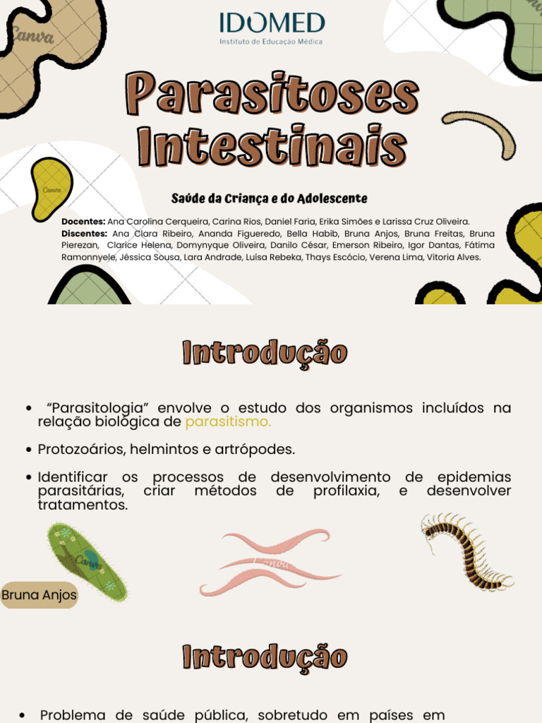 Parasitoses Intestinais | PDF | Especialidades médicas | Medicina Clínica
