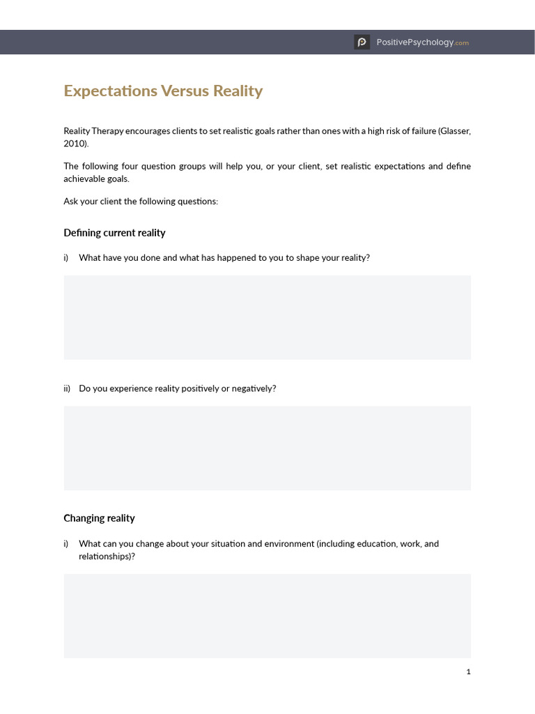 Expectations Versus Reality | PDF