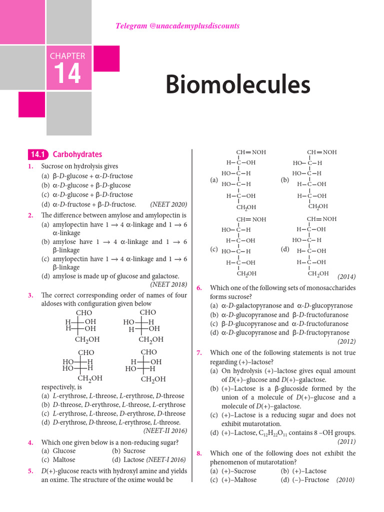 Ch-14 Class-XII (ENG) | PDF | Glucose | Rna