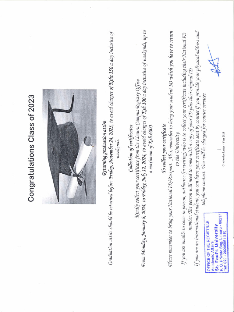 Graduation Letter 2023 | PDF