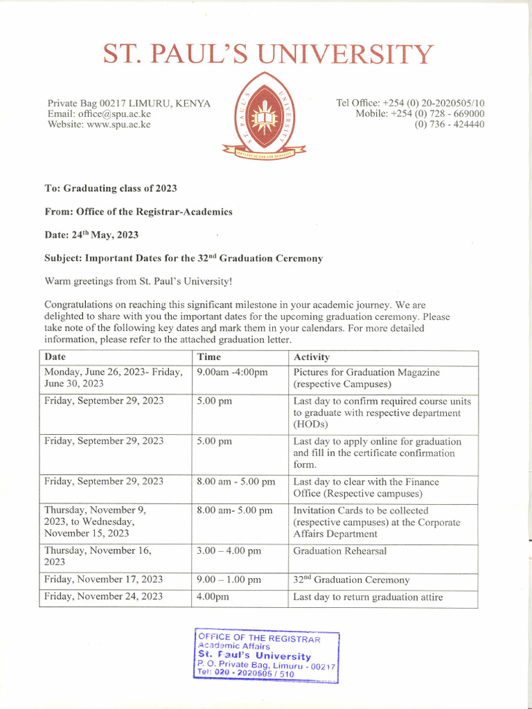 Graduation Notice 2023 | PDF