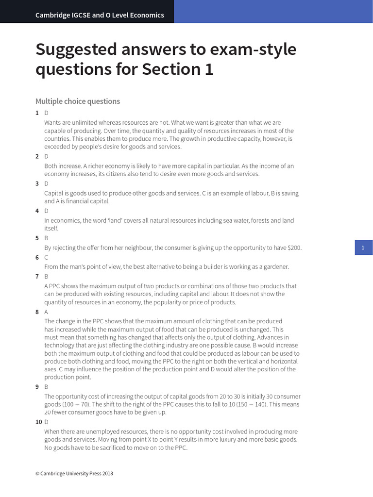Economics Igcse Course Book Answers Pdf Cost Of Living Elasticity Economics