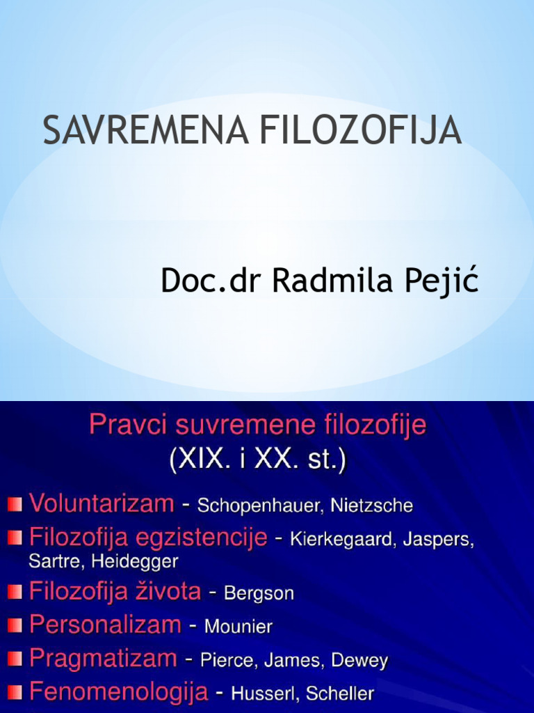 Savremena Filozofija | PDF