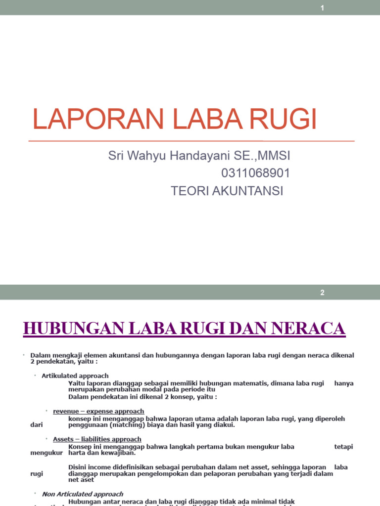 Pengertian Laporan Laba Rugi | PDF