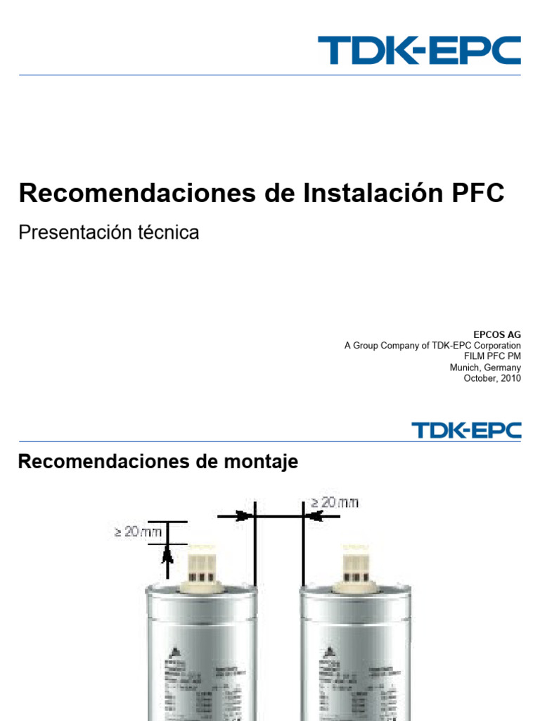 Instalación y Uso de Capacitores PFC | PDF