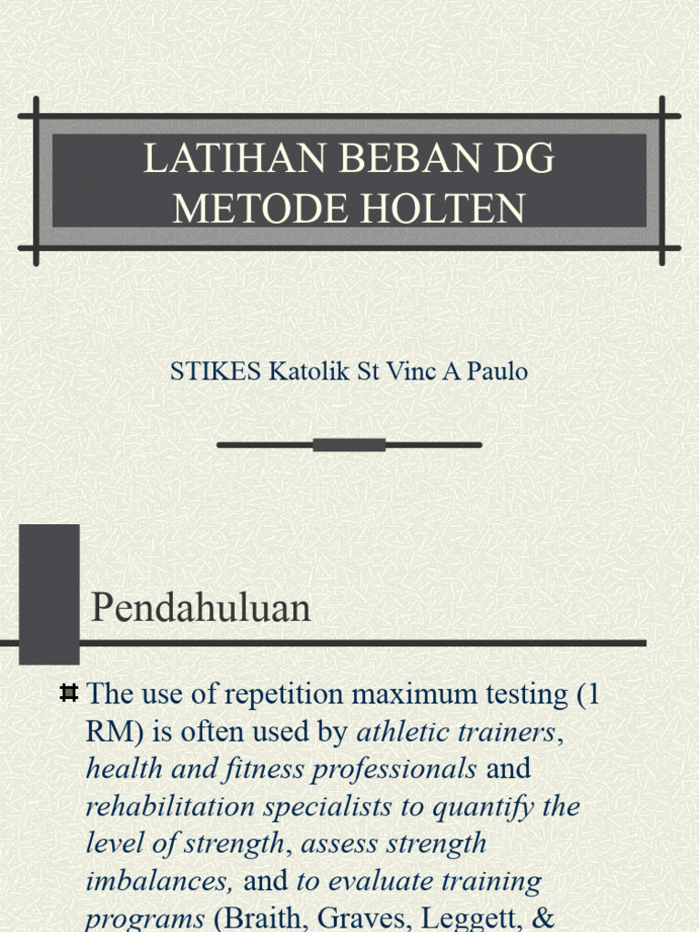 Metode Holten dalam Latihan Beban | PDF