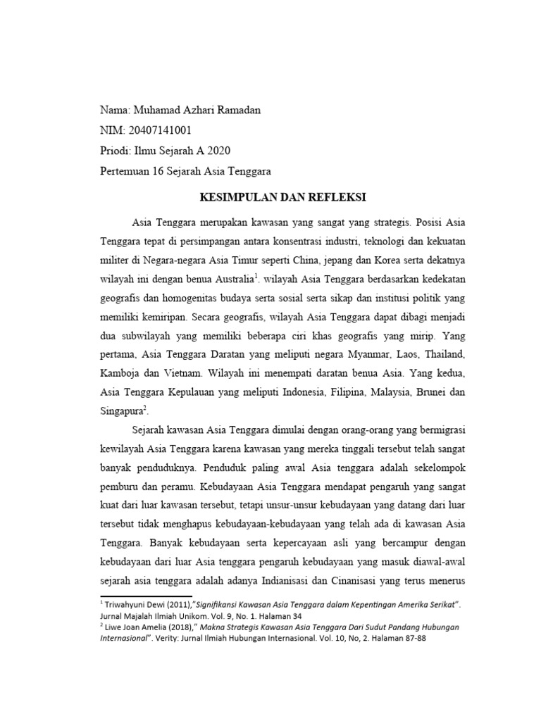 Essay 16 Kesimpulan Dan Refleksi | PDF