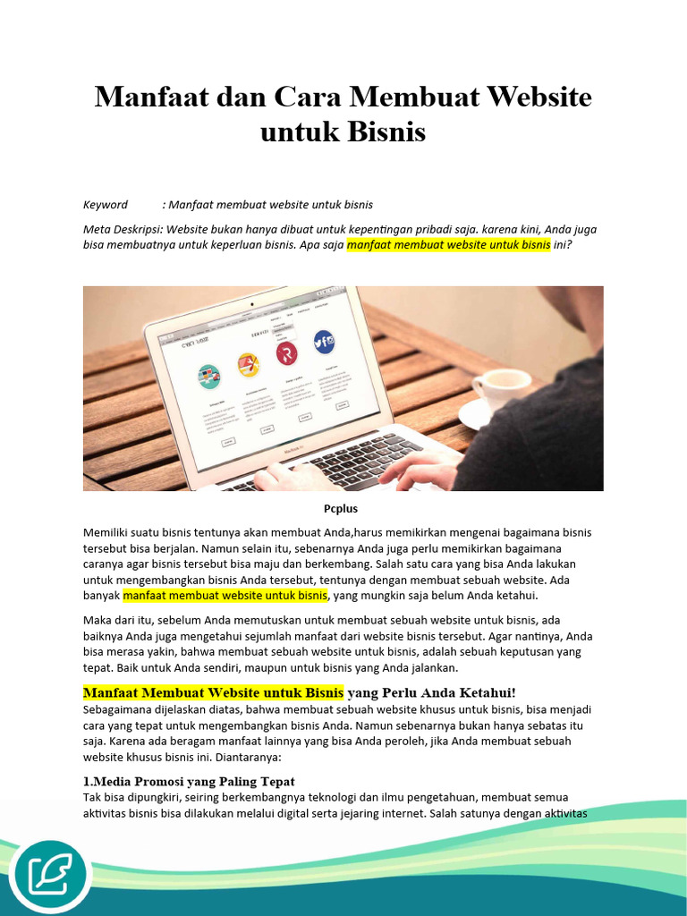 Cara Dan Manfaat Membuat Website Untuk Bisnis | PDF Cara Dan Manfaat Membuat Website Untuk Bisnis | PDF