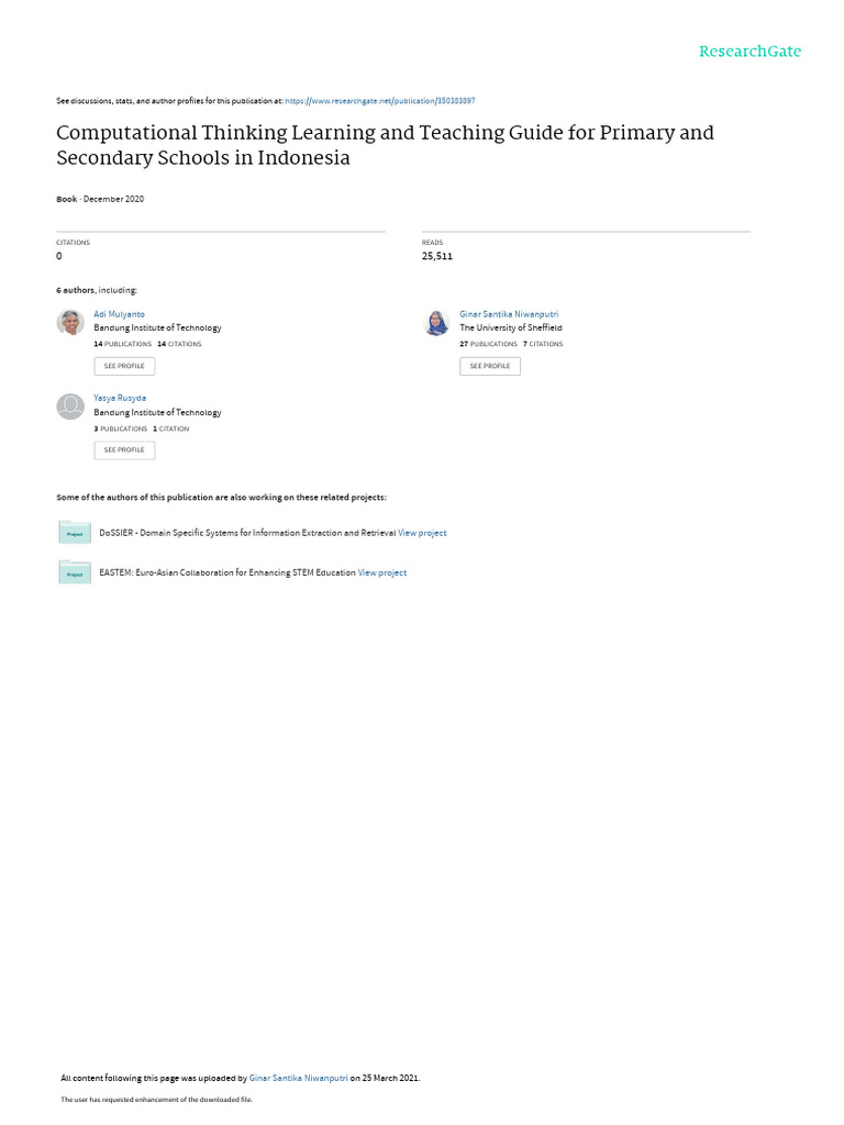 Computational Thinking Learning and Teaching Guide For Primary and Secondary Schools in ...
