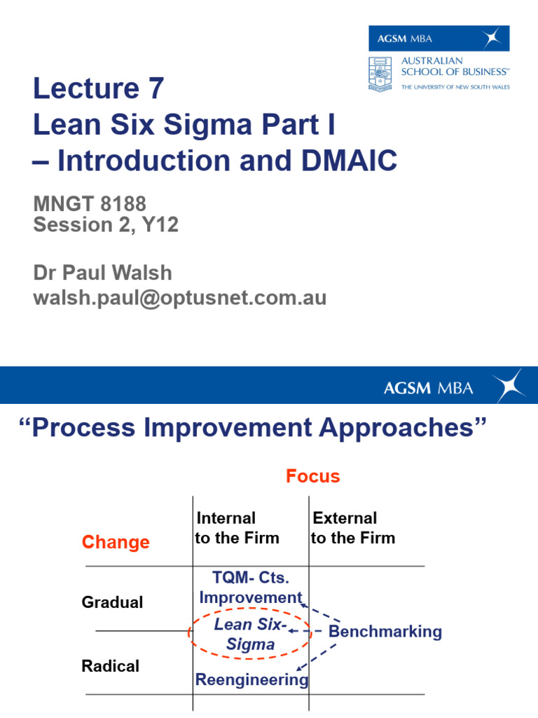 Lect 7 - Lean Sixsigma-Part - I | PDF