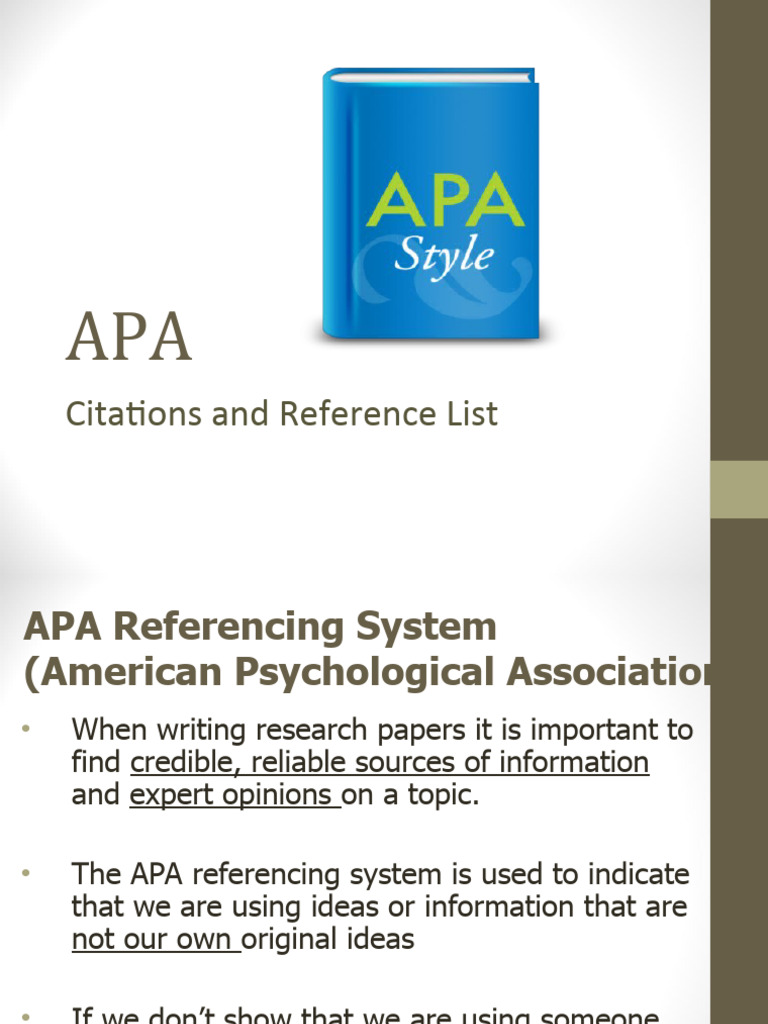 APA Reference System | PDF