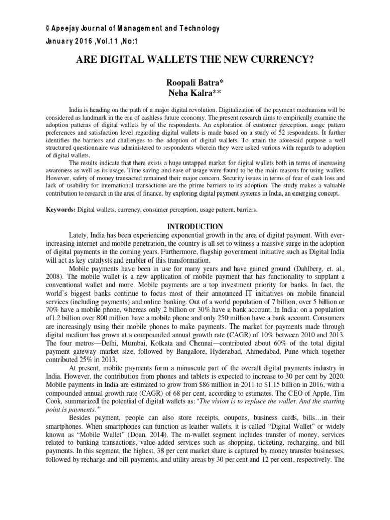 Digital Wallets: Adoption in India | PDF | Business | Finance & Money ...