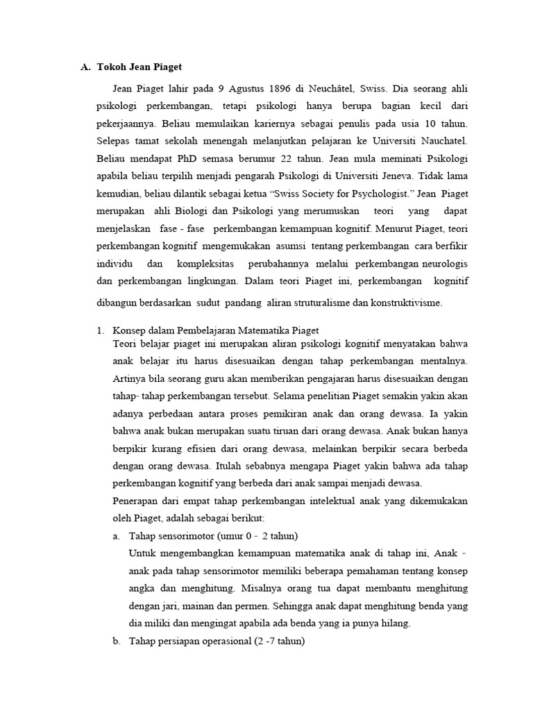 Tokoh Jean Piaget | PDF