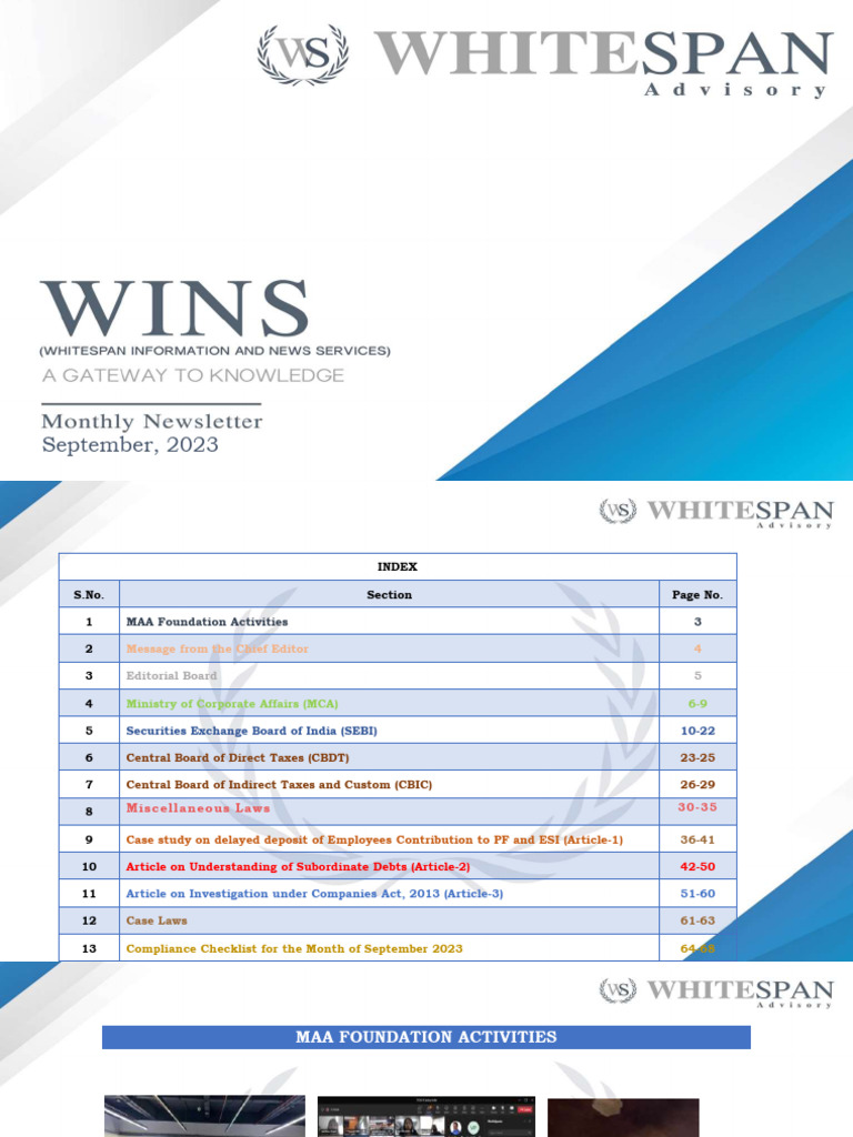 WINS September Newsletter 2023 | PDF | Securities (Finance) | Reserve ...
