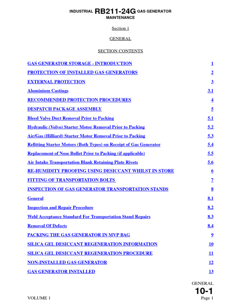 Section 1 General: Industrial Gas Generator Maintenance | PDF | Welding | Construction