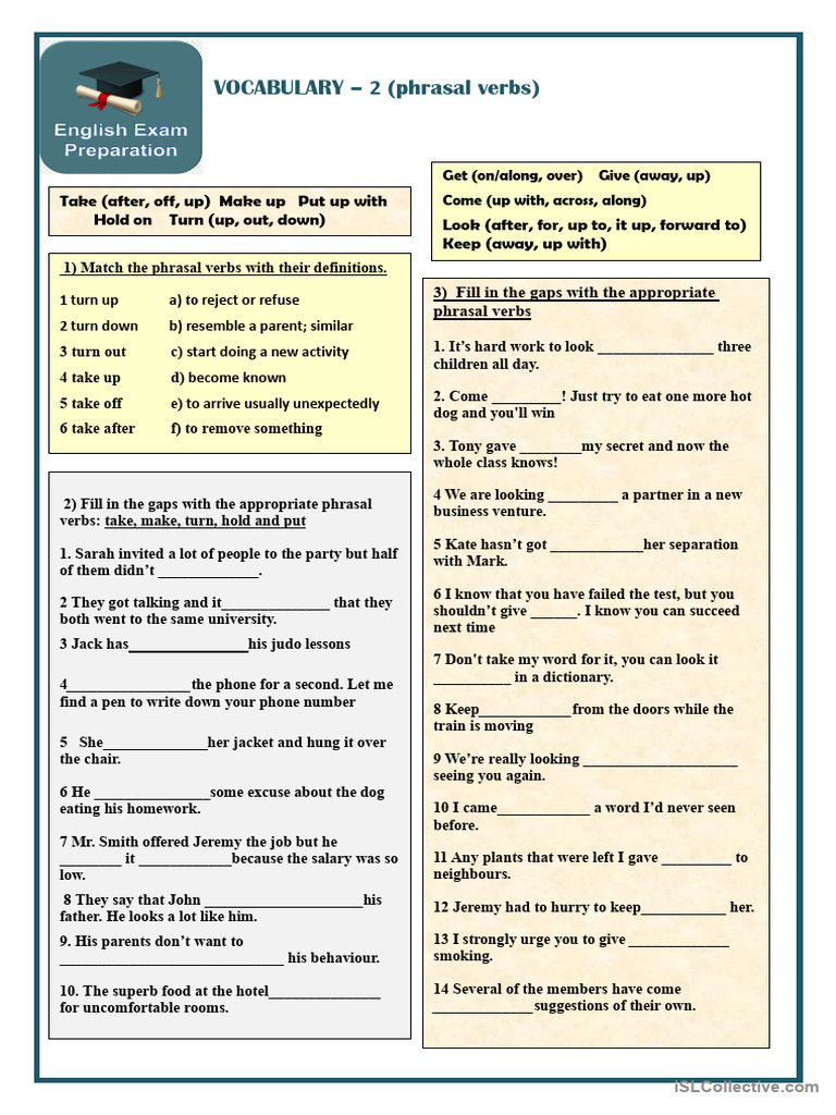English Exam Preparation - 2 (Phrasal Verbs) | PDF