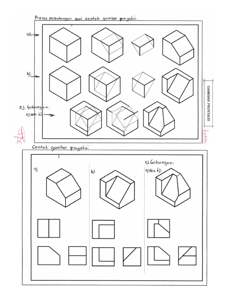 Pert 6. Soal Jawab Gambar Proyeksi | PDF
