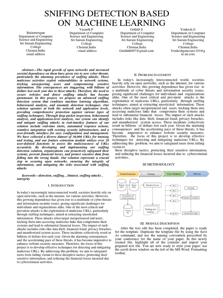 Sniffing Dtetction IEEE Paper | PDF | Security | Computer Security
