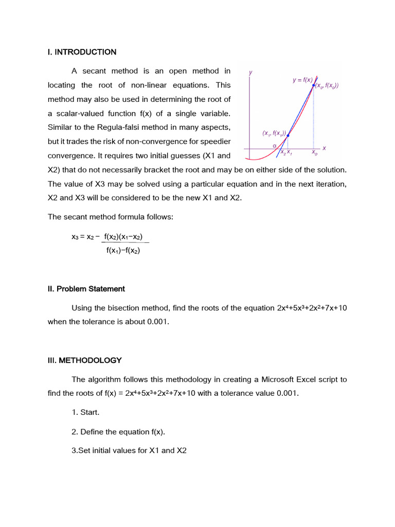 Secant Method Research Paper | Download Free PDF | Software Engineering | Mathematical Analysis