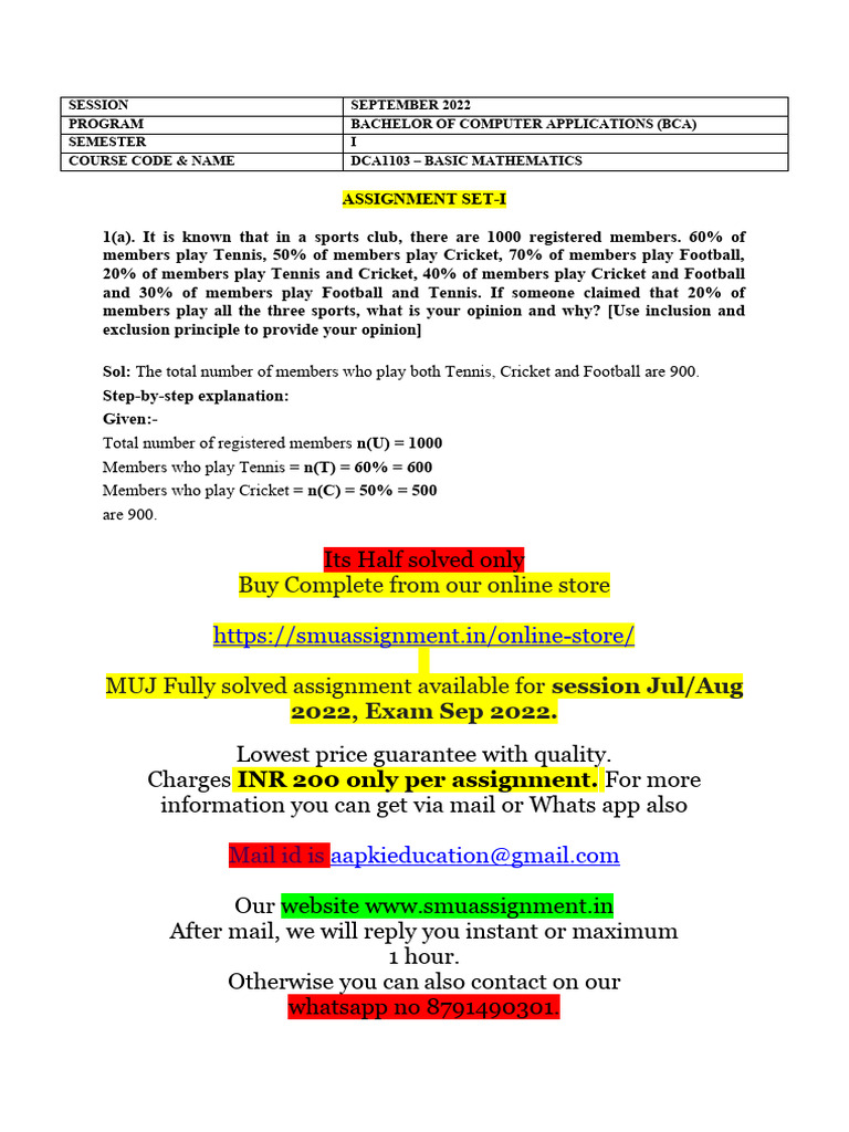 Dca1103 - Basic Mathematics Missing | PDF | Mathematics | Logic
