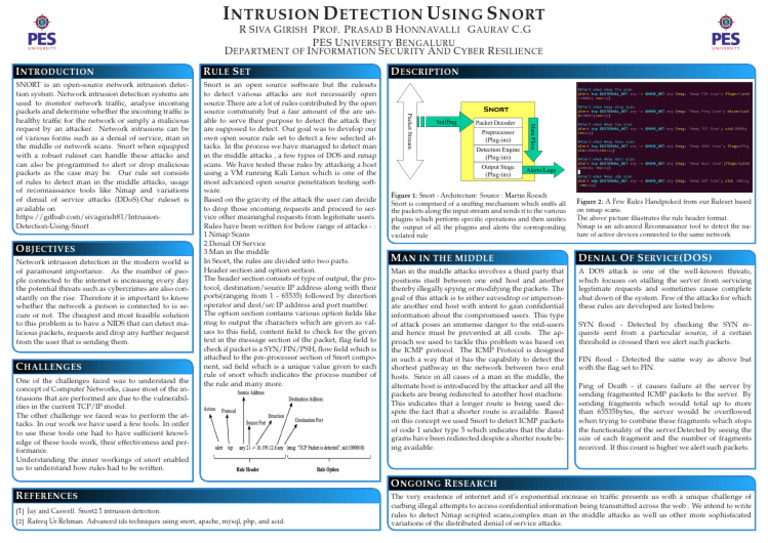 Intrusion Detection Using Snort | PDF | Denial Of Service Attack | Transmission Control Protocol