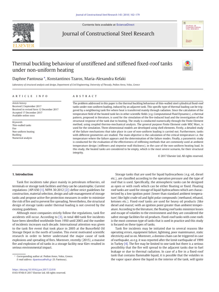 Journal of Constructional Steel Research: Daphne Pantousa, Konstantinos ...