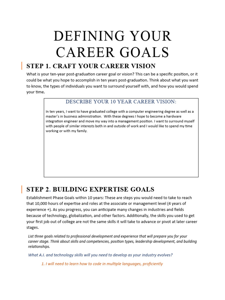 Defining Your Career Goals | PDF | Goal | Artificial Intelligence