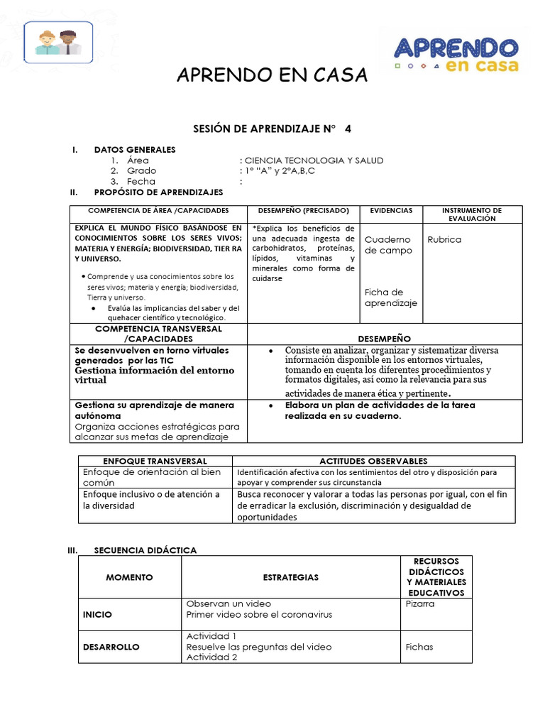 Curta Sesion Virtual CTS Del Primero Al Cuarto | PDF