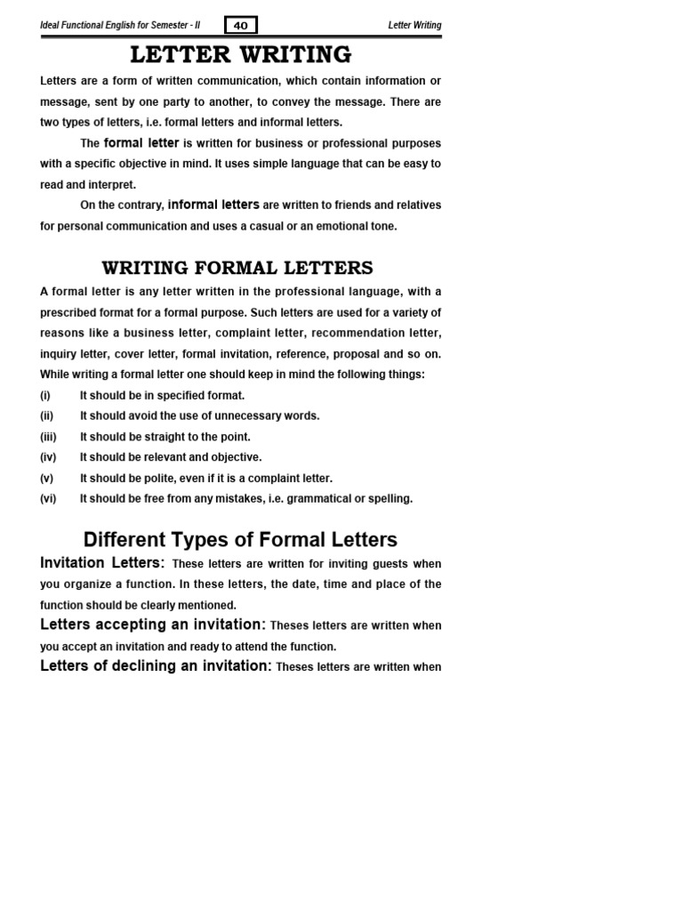 Formal & Informal Letter Guide | PDF | Communication
