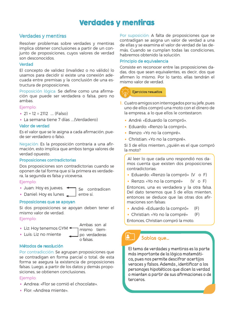 Teoria Verdades Y Mentiras Pdf