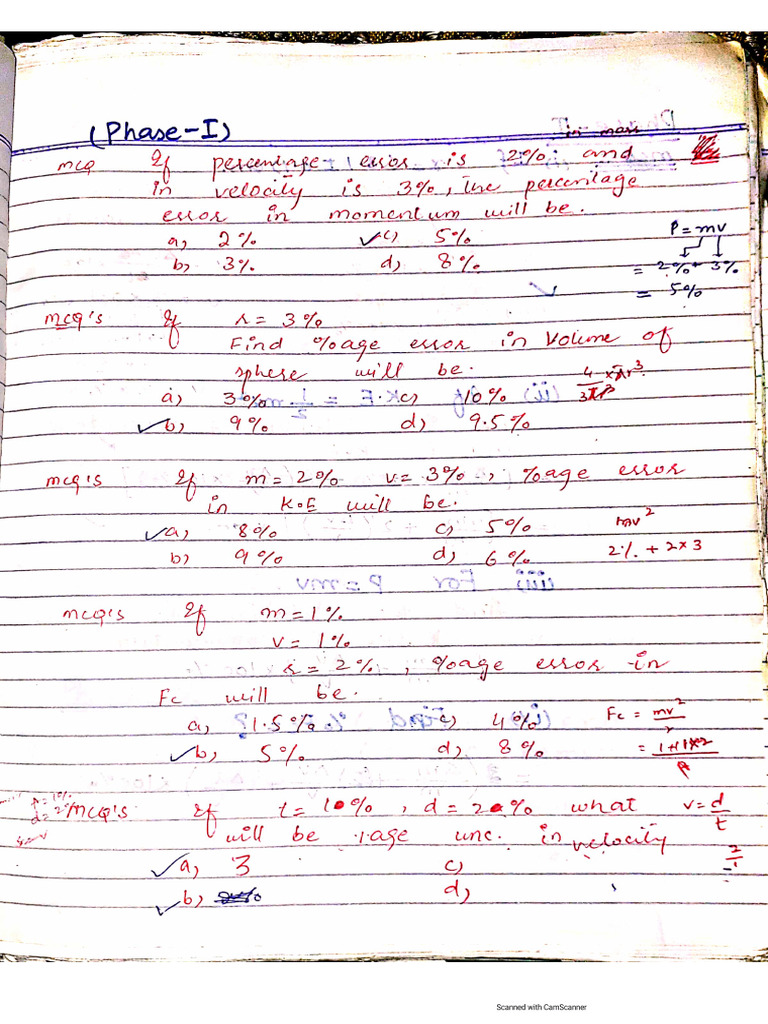 1.measurements Mcqs | PDF