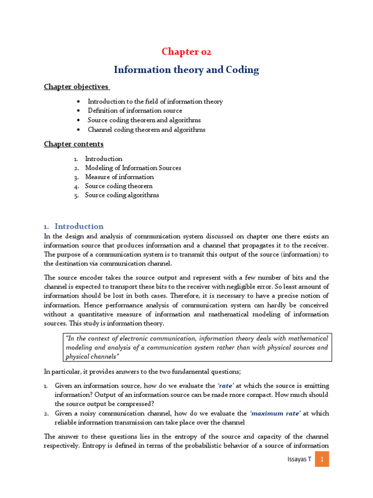 Chapter 02 Information Theory | PDF | Information | Statistical Theory