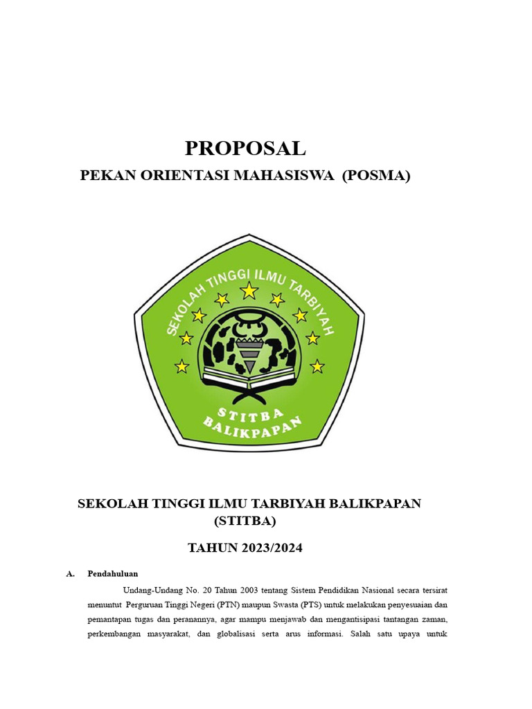 Proposal POSMA | PDF