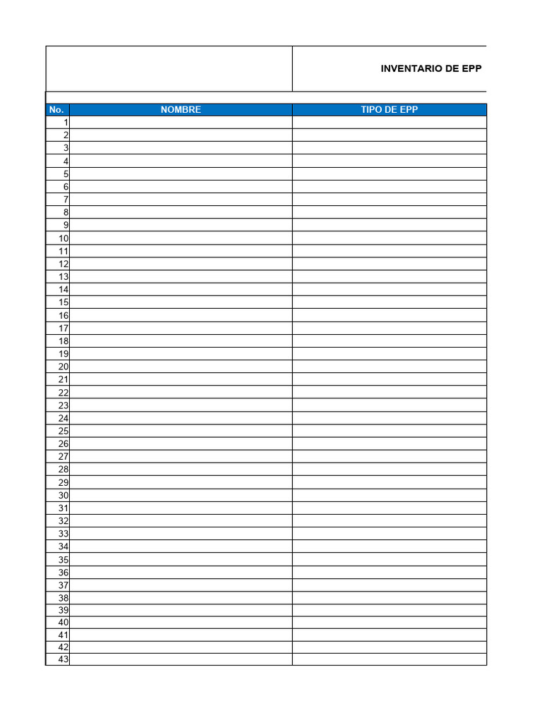 Inventario de EPP | PDF