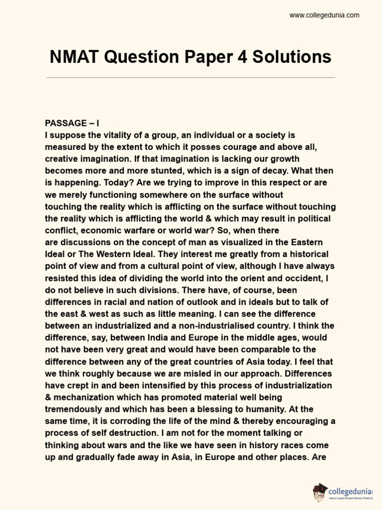 NMAT Question Paper 4 Solutions | PDF | Numbers | Democracy
